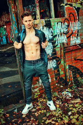 Black Leather Jogger by MR. Riegillio