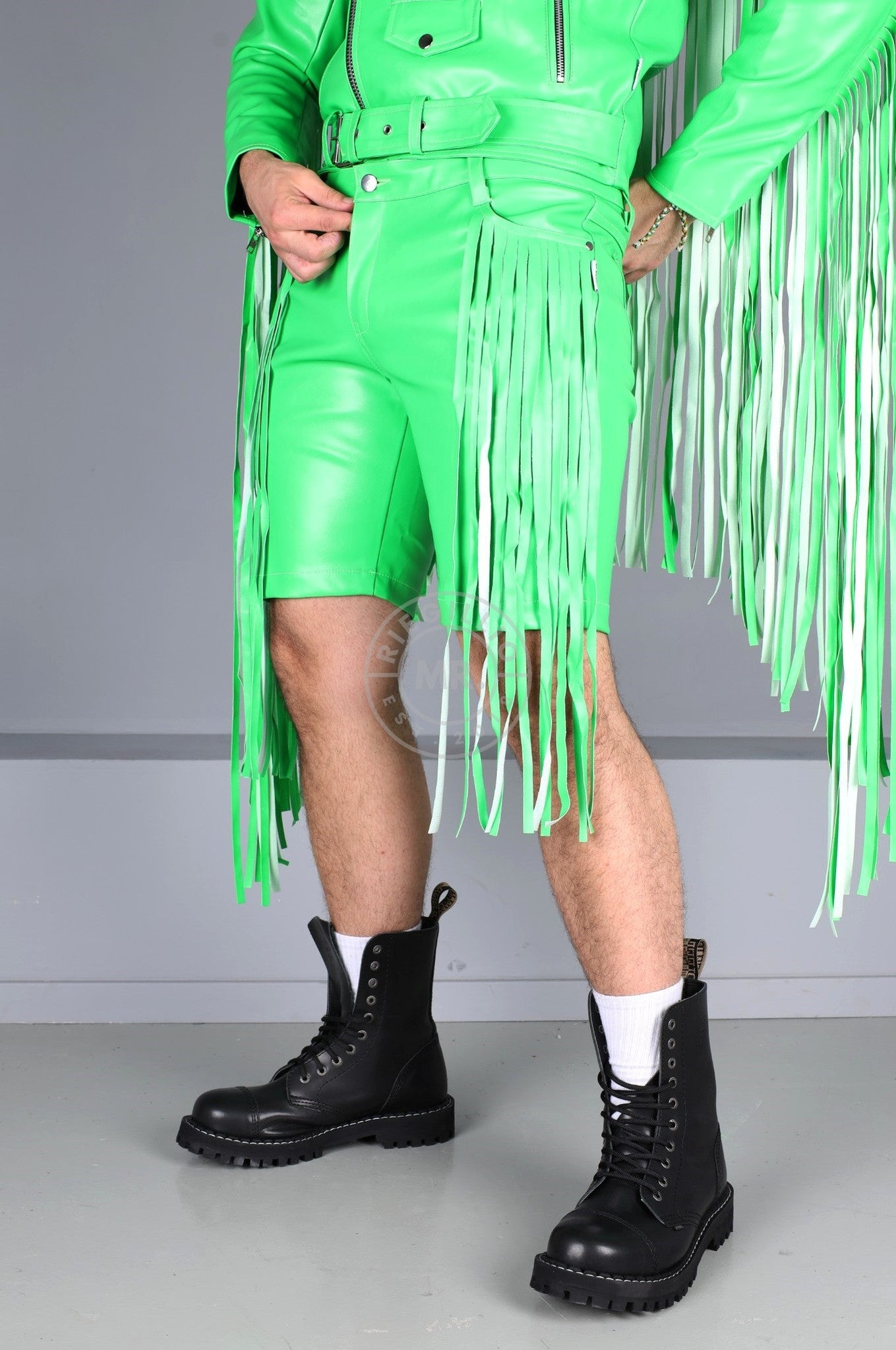 MR. Fringe Pocket Short - Neon Green at MR. Riegillio