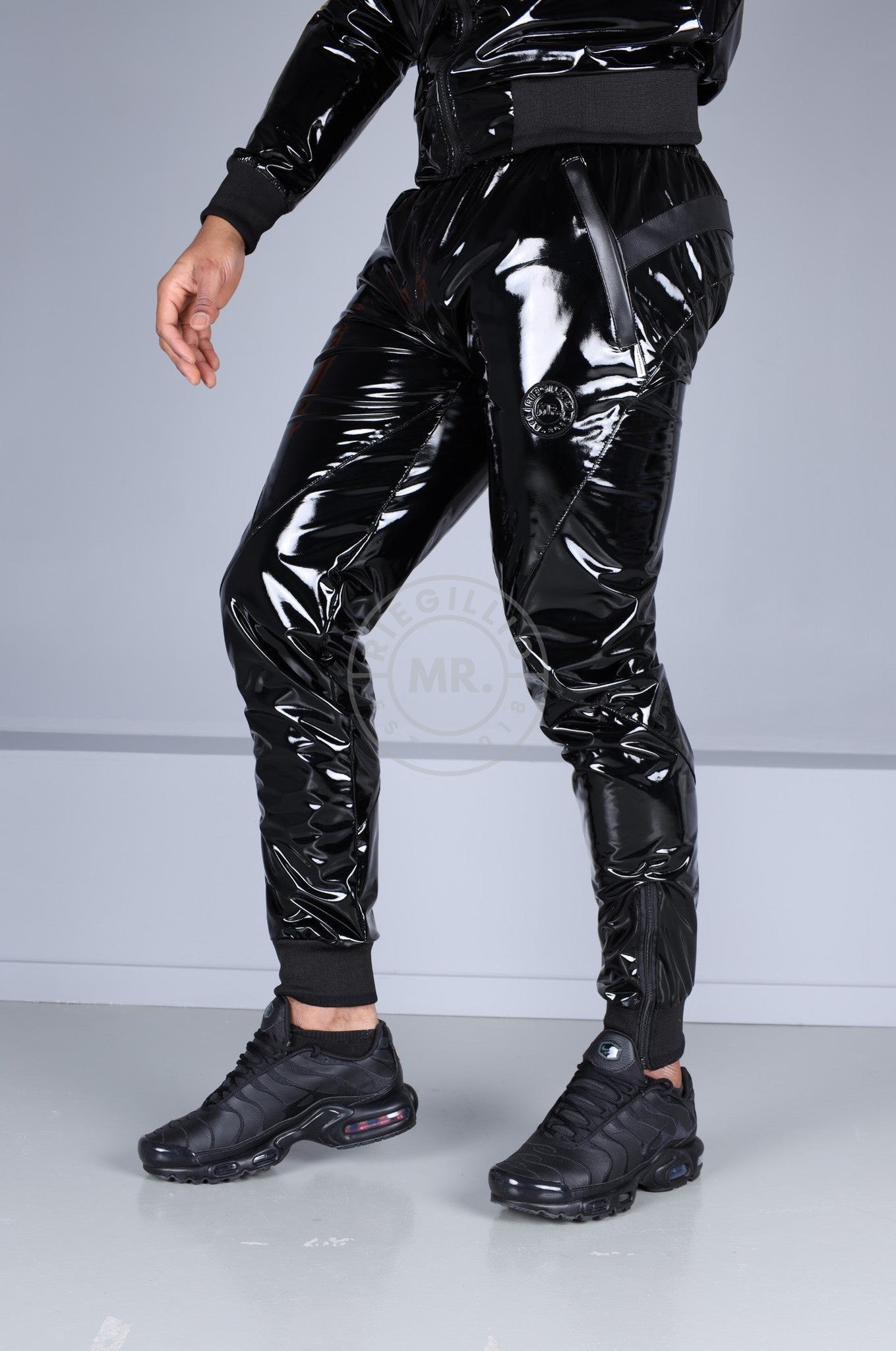 PVC 24 Tracksuit Pants - Black by MR. Riegillio