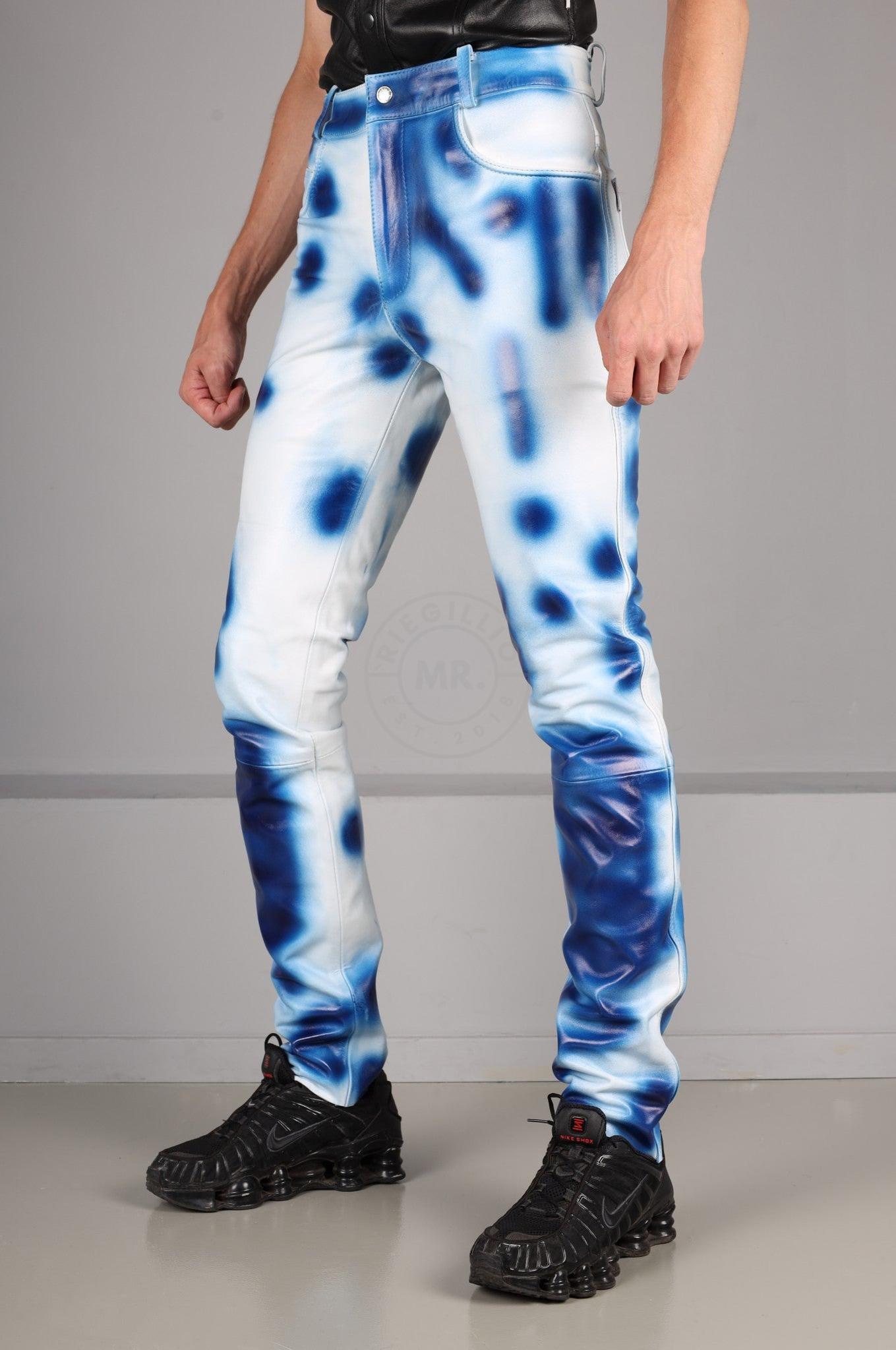 White Leather Bleacher Pants by MR. Riegillio