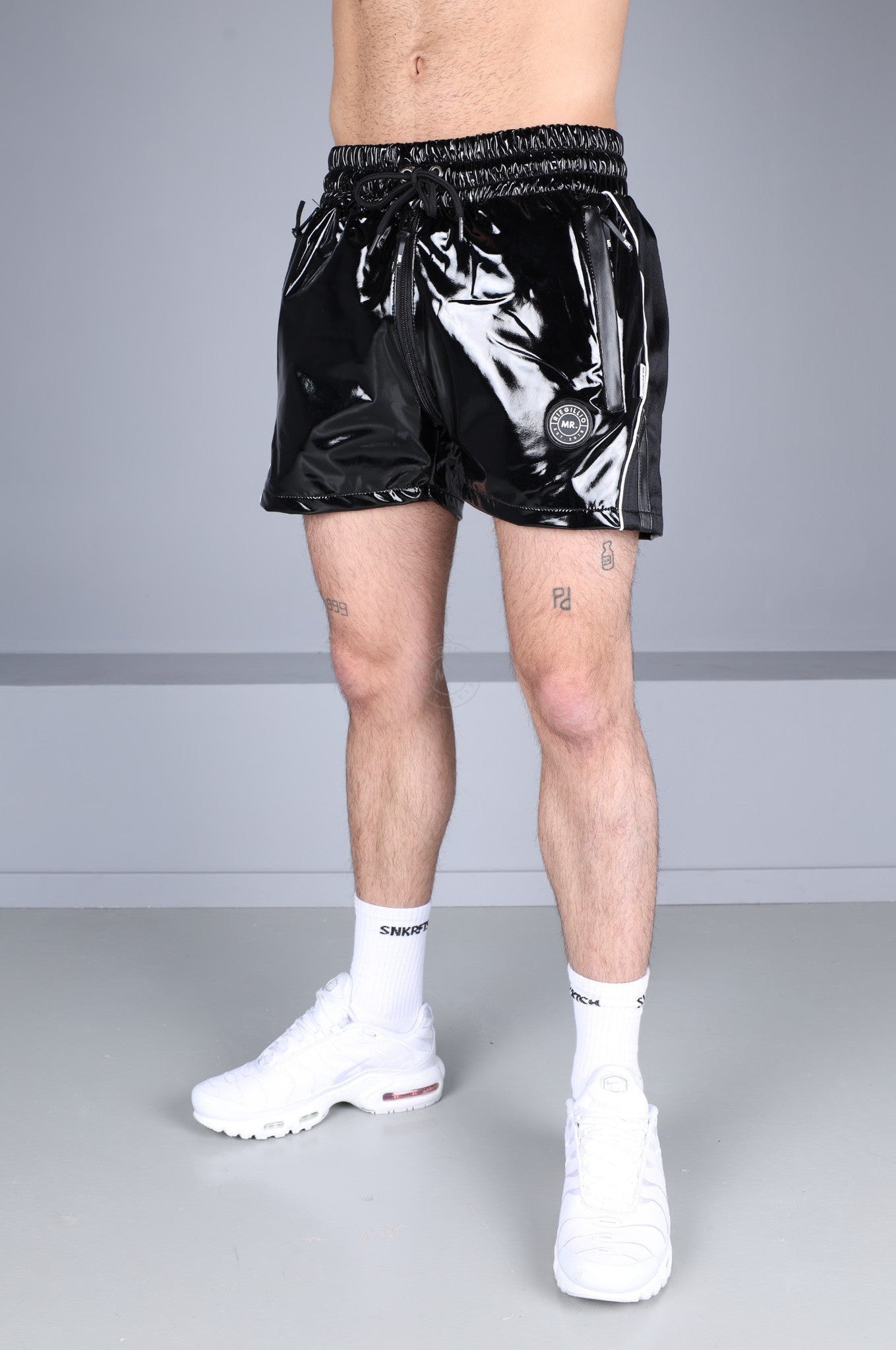 PVC 24 Tracksuit Short Thru Zip – Black by MR. Riegillio