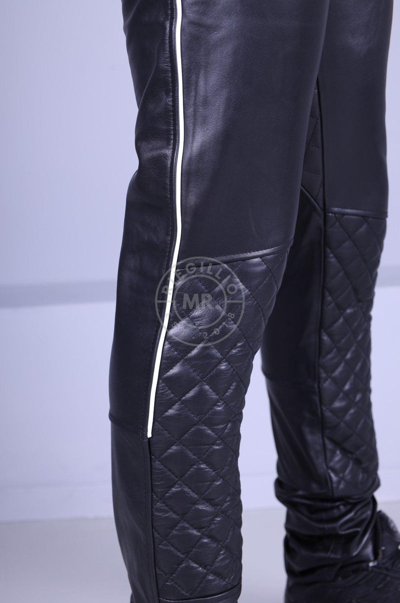 Padded Leather Pants - White Piping by MR. Riegillio