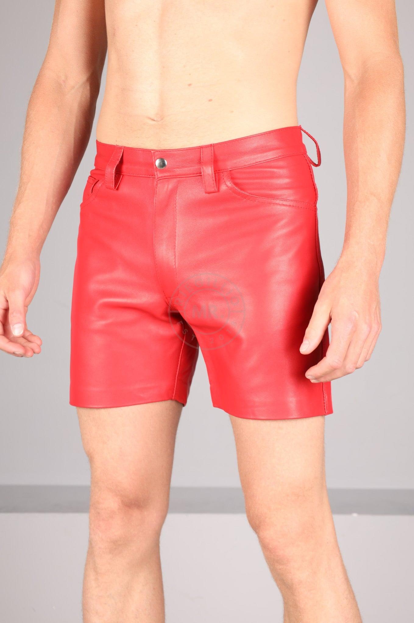 Leather 5 Pocket Short - Red by MR. Riegillio